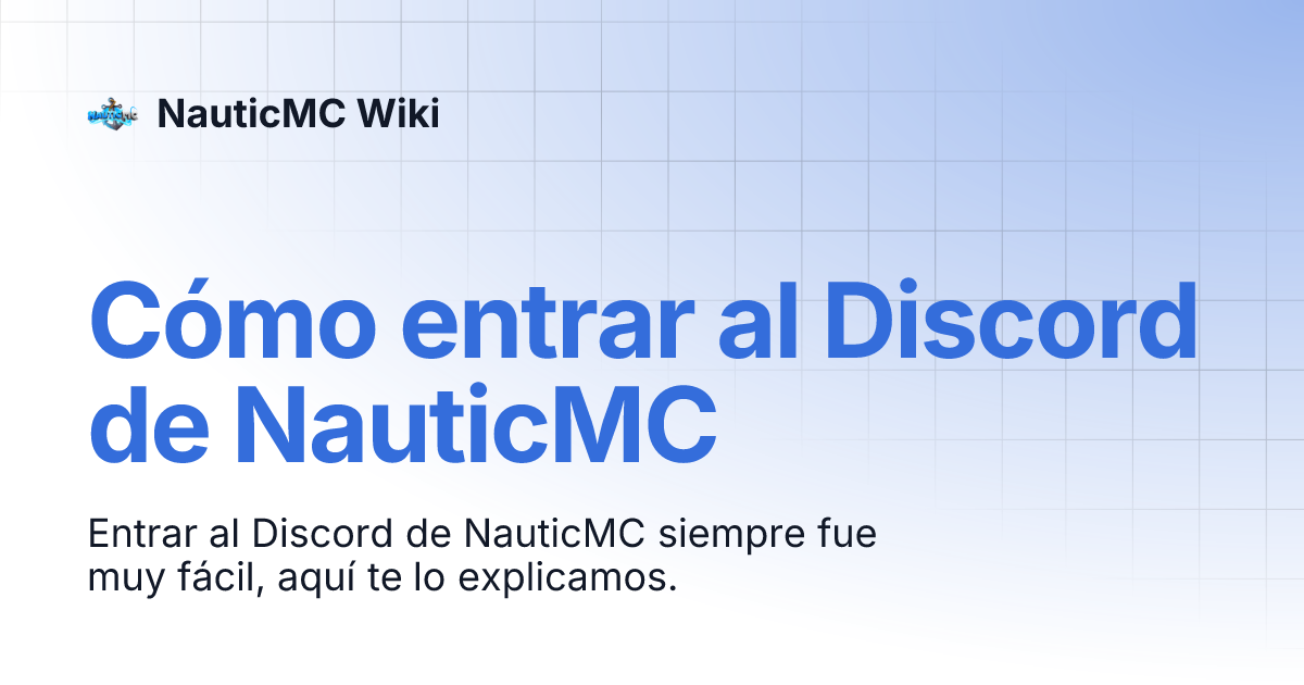 Cómo entrar al Discord de NauticMC | NauticMC Wiki