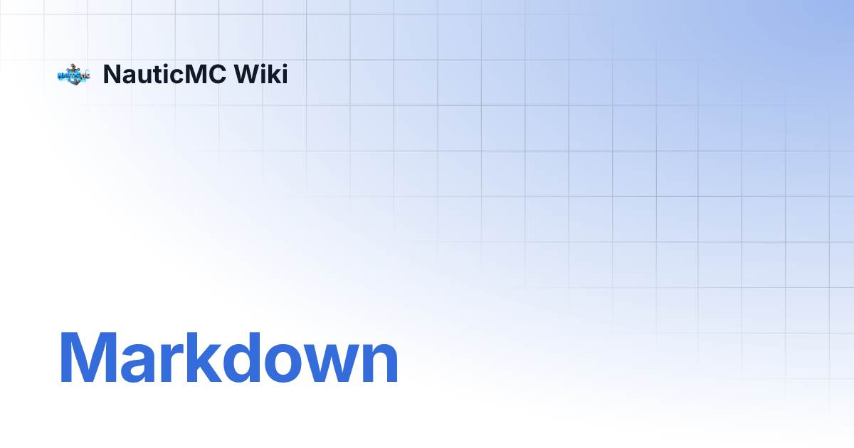 Markdown | NauticMC Wiki